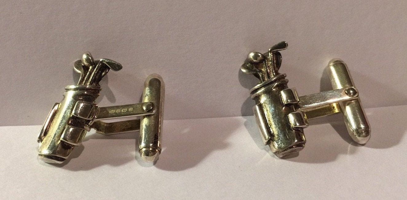 Vintage Golf Cufflinks ,Golf Cufflinks, Sporting Cufflinks, Sterling ...