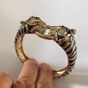 Vintage Panther Bracelet, Panther Bangle, Panther Head Bangle, Animal ...