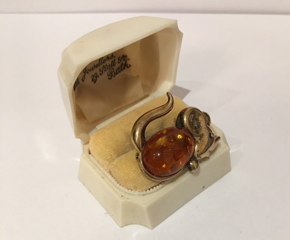 Vintage Amber Mouse brooch, Gold Mouse Brooch, Mouse Jewellery, Mouse ...