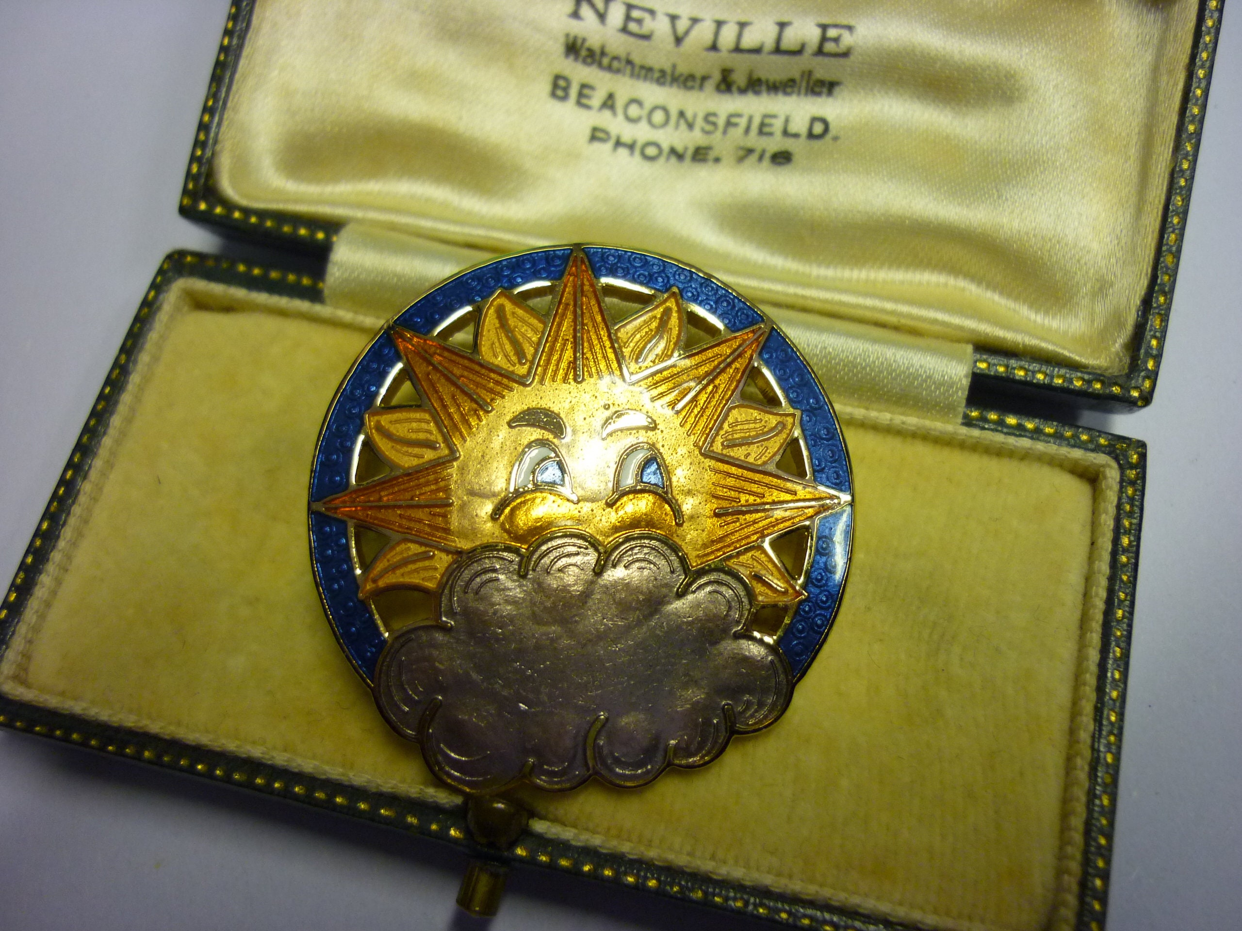 Vintage Sun Brooch, Sun Brooch, Sun pin, Smiling Sun Pin, Sun Jewellery ...