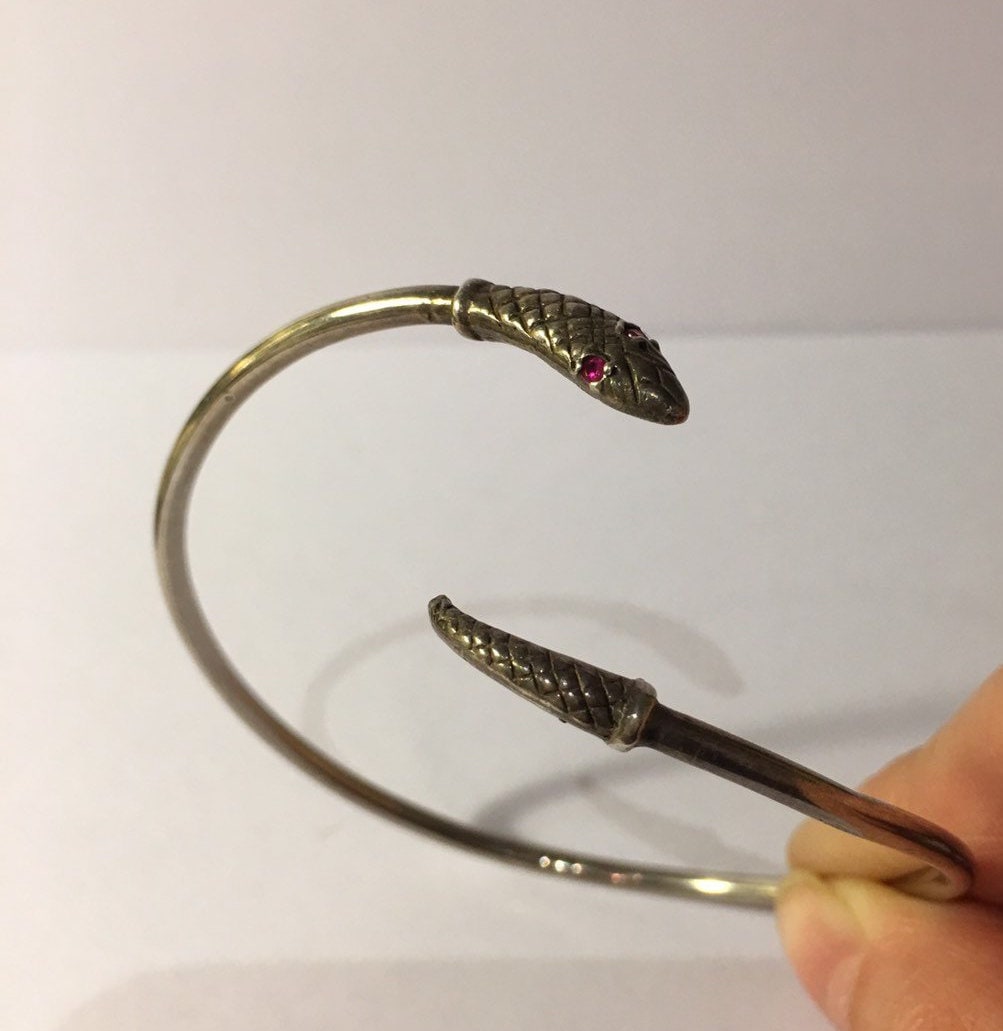 Vintage Silver Snake Bangle, Snake Jewelry, Silver Snake Bangle ...