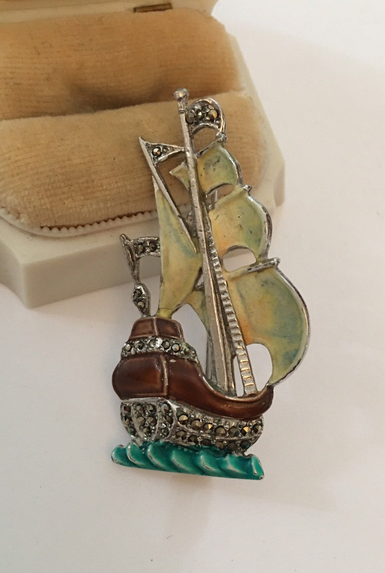 Vintage Boat brooch Boat Brooch Ship Brooch Vintage Ship | Etsy