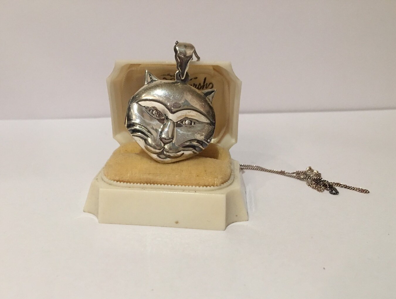 Vintage Cat Locket, vintage silver cat locket, cat locket, silver cat ...