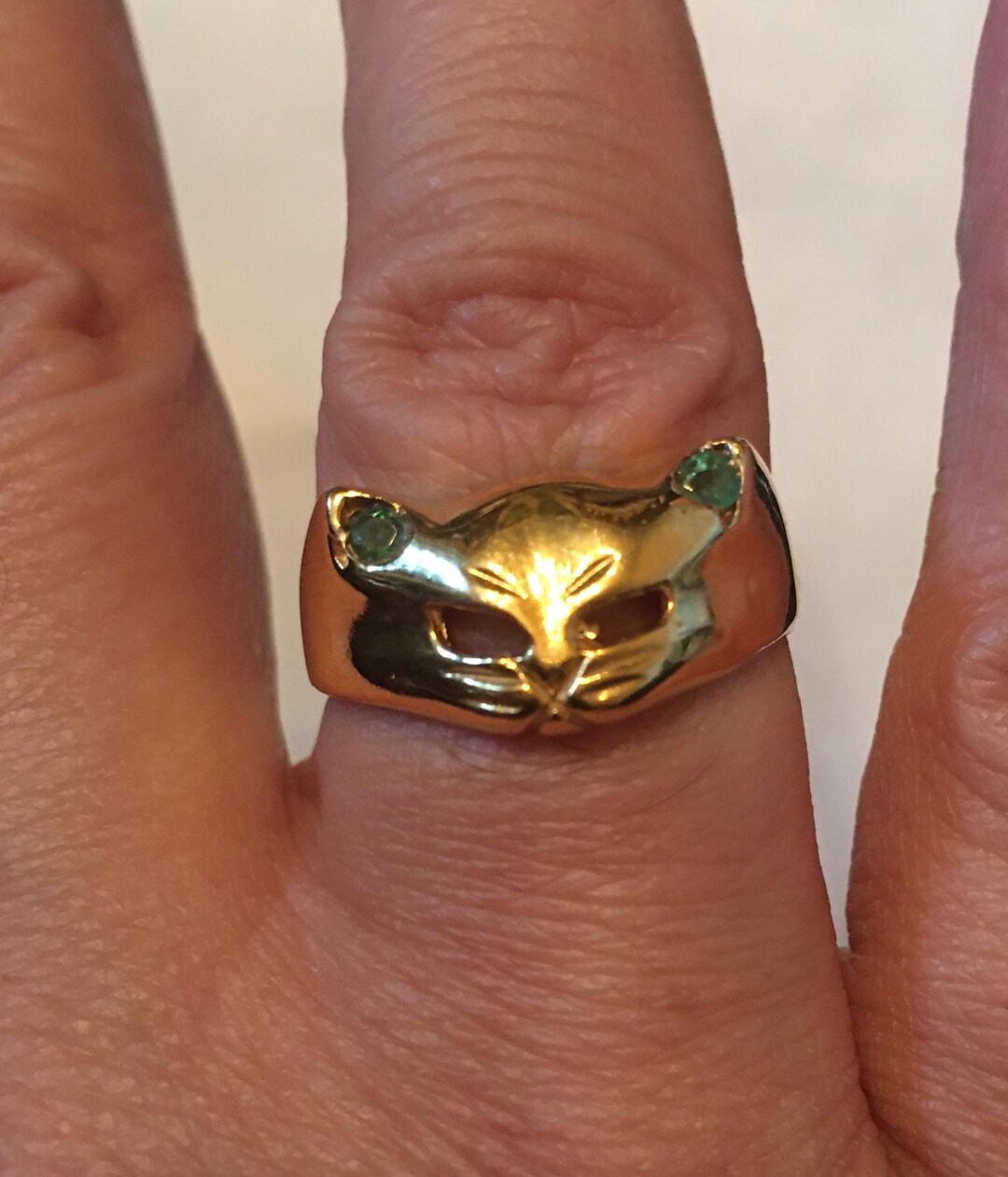 Vintage Cat Ring, Gold Cat Ring, Silver Gilt Cat Ring, Cat Jewellery ...