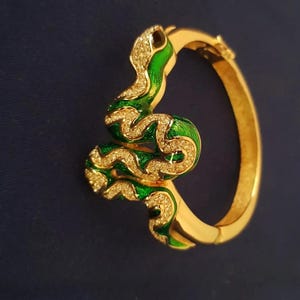 Vintage Christian Dior Snake Bracelet, Designer Snake Bangle, Vintage ...