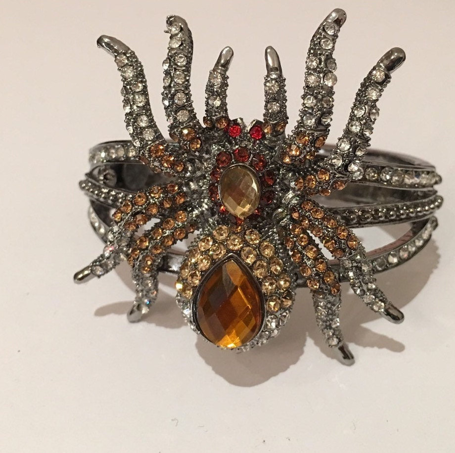 Vintage Spider Bracelet, Spider Bangle, Halloween, Spider Jewellery ...