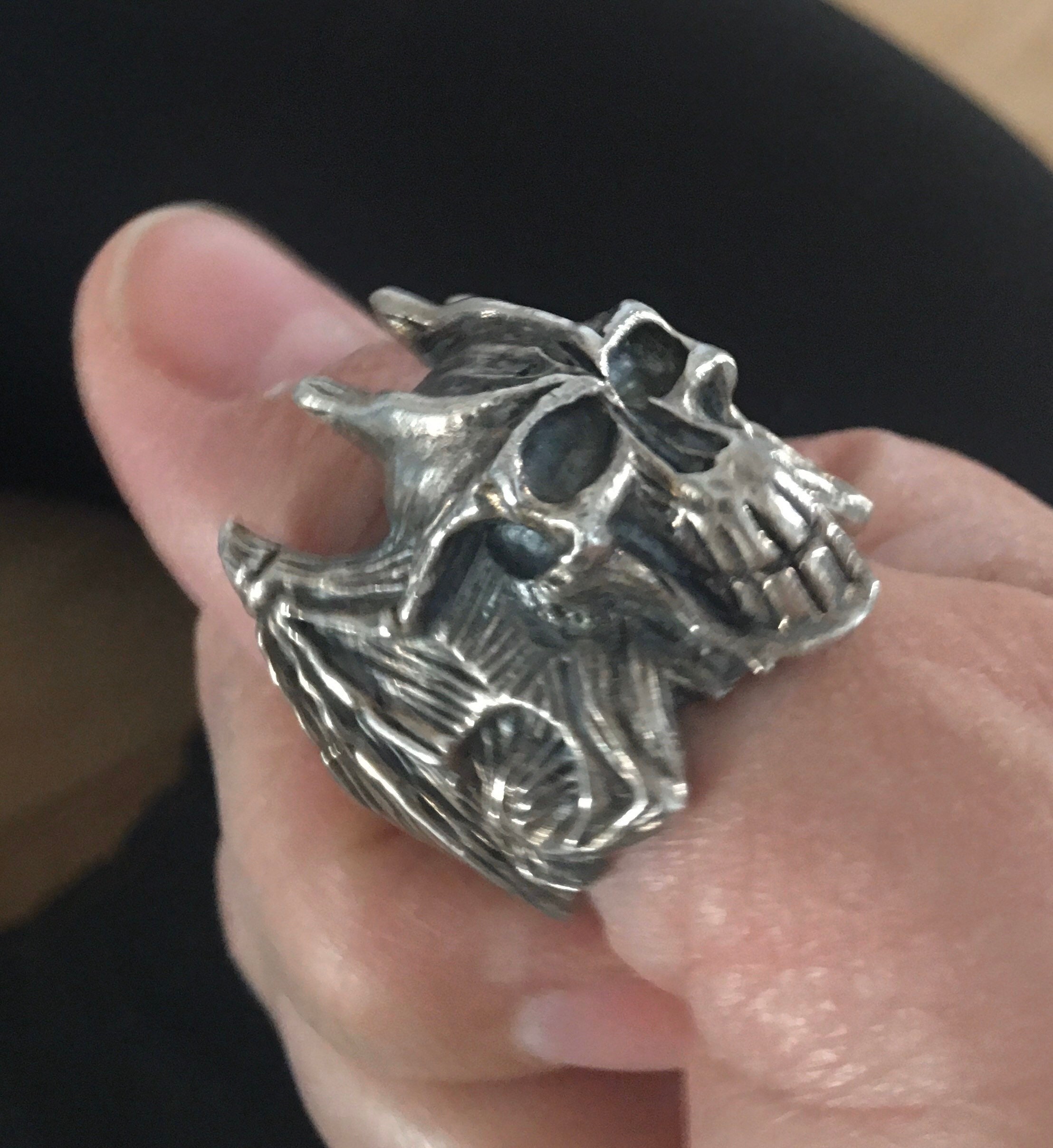 Vintage Skull Ring, Silver Skull Ring, Vintage silver skull ring, Skull ...