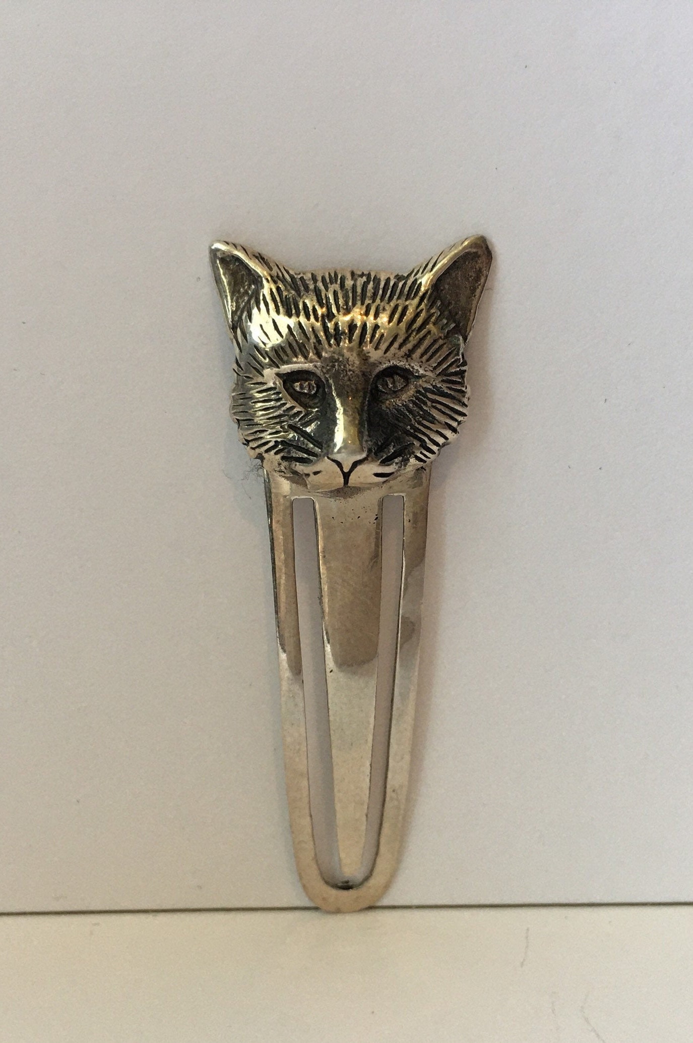 Vintage Cat Bookmark, Silver Bookmark, Vintage Silver Cat Bookmark ...