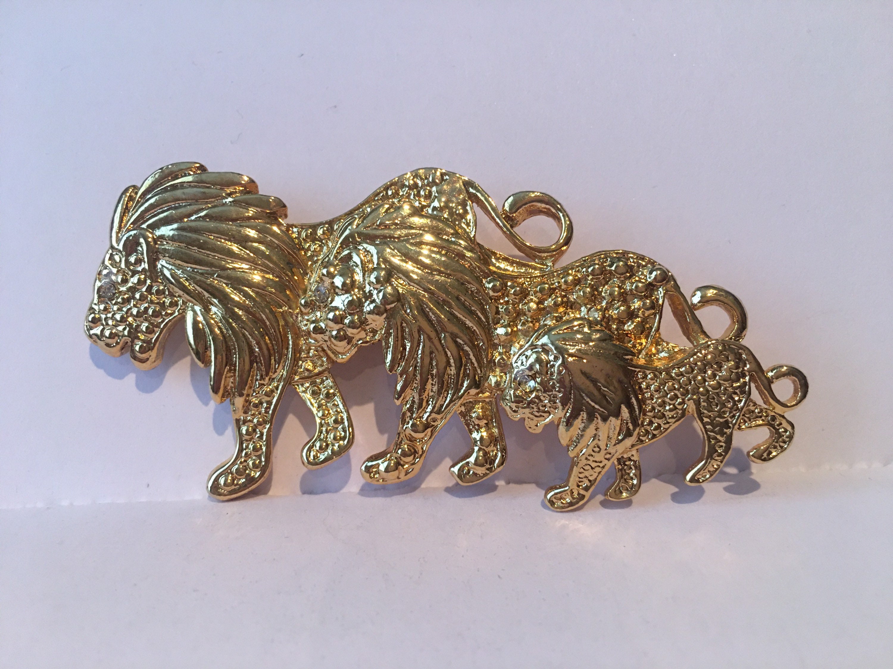 Vintage Lion brooch, Gold Lion brooch, Lion pin, Lion Jewellery, animal ...