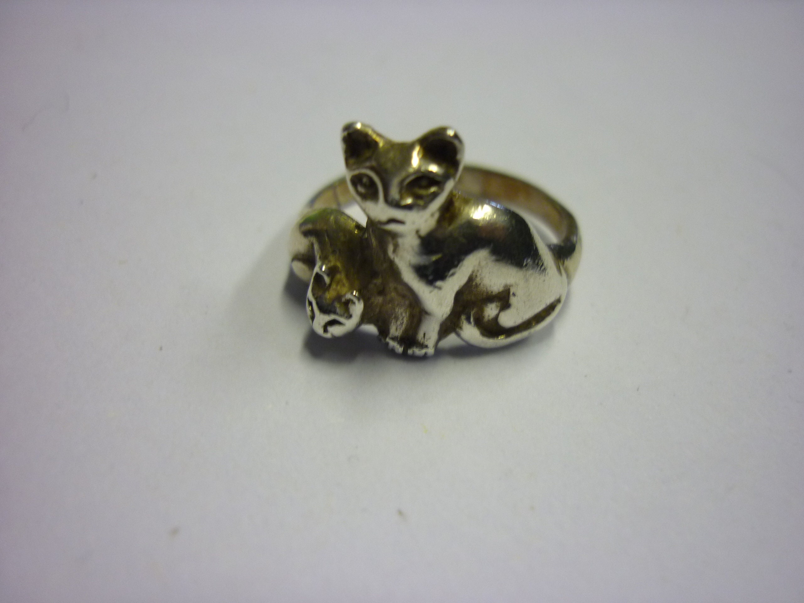 Vintage Cat Ring, Silver Cat ring, Cat Jewellery, Cat design ring ...