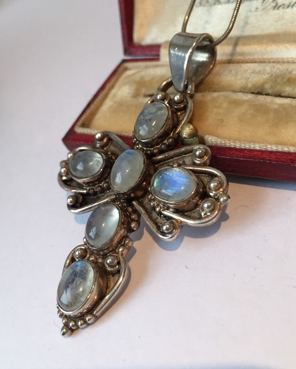 Vintage Moonstone Cross. Vintage Moonstone silver Cross, Vintage ...
