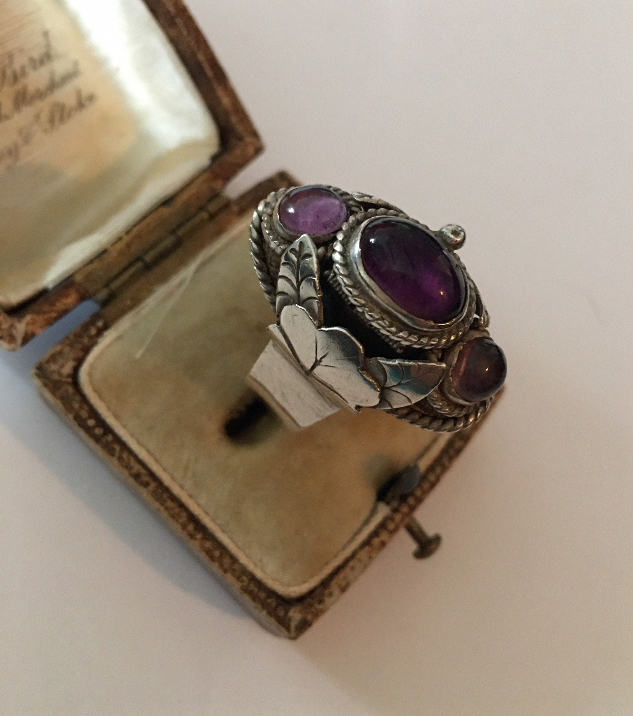 Vintage Poison Ring, Locket Ring, Amethyst Silver Poison Ring, Amethyst ...