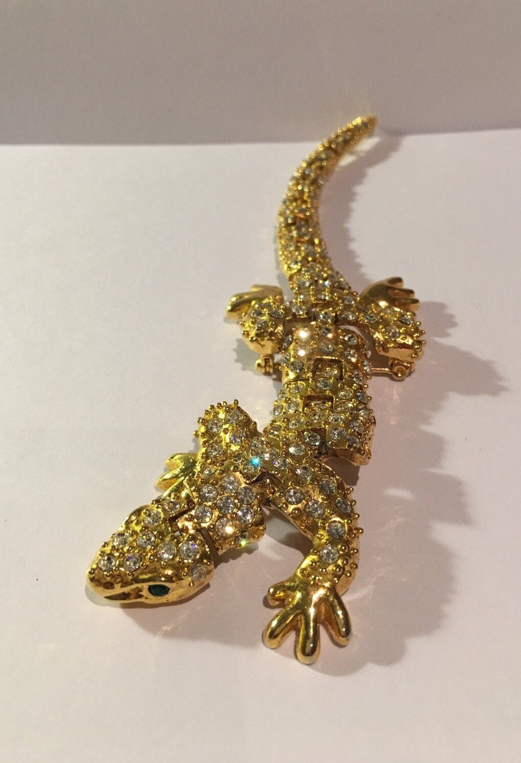 Vintage Lizard Brooch, Gecko Pin, Salamander Brooch, Gold Lizard Brooch ...