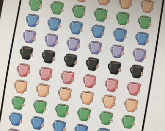 Tea cup stickers | Etsy