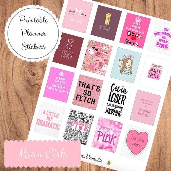 Printable Mean Girls Stickers For Planners Etsy