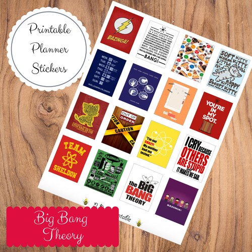 BIG BANG THEORY Stickers Printable Big Bang Theory Sticker - Etsy