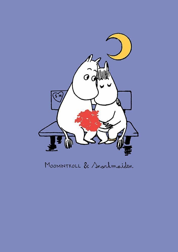 Moomin Maiden and Troll Cuddles Blank Birthday All Occasion Card Blank ...