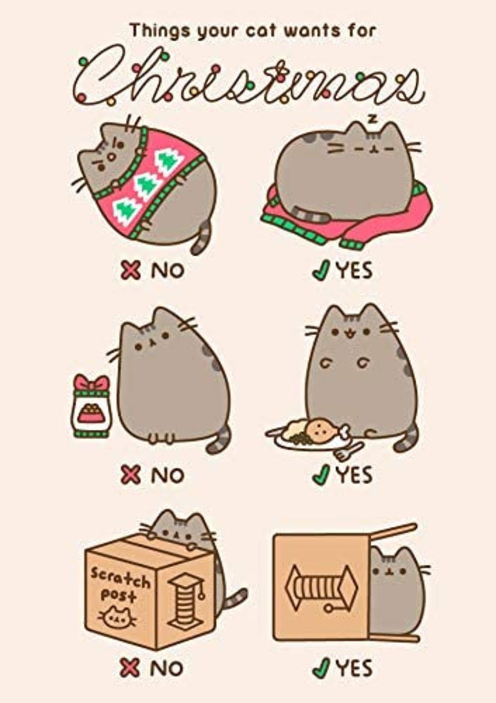 Pusheen Blank Christmas Card - 9 to Choose From - Etsy UK