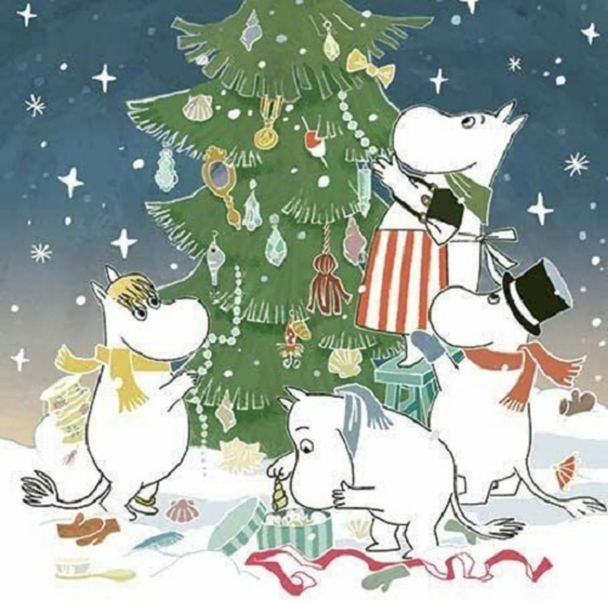 Moomin - Decorating the Tree - Square Blank Christmas Card - Etsy