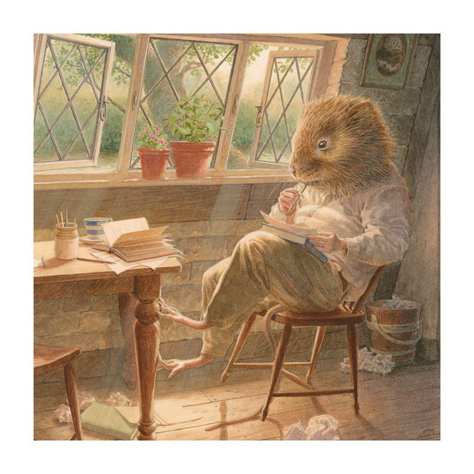 Wind in the Willows - Ratty Writing Poetry - Chris Dunn - Blank All ...