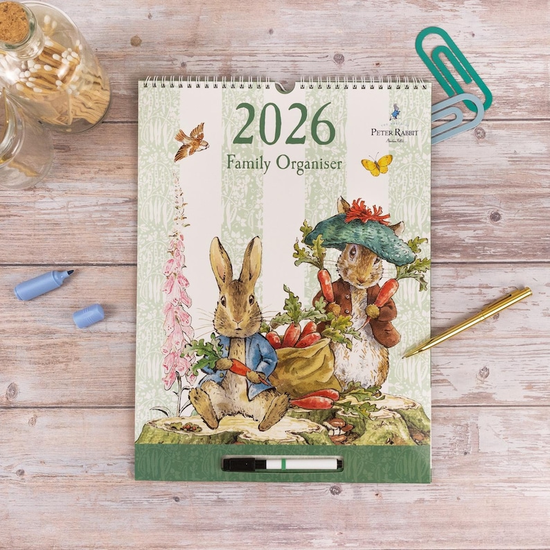 Beatrix Potter - Peter Rabbit - 2026 Family Weekly Organiser Calendar ...