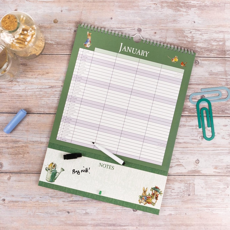 Beatrix Potter - Peter Rabbit - 2026 Family Weekly Organiser Calendar ...