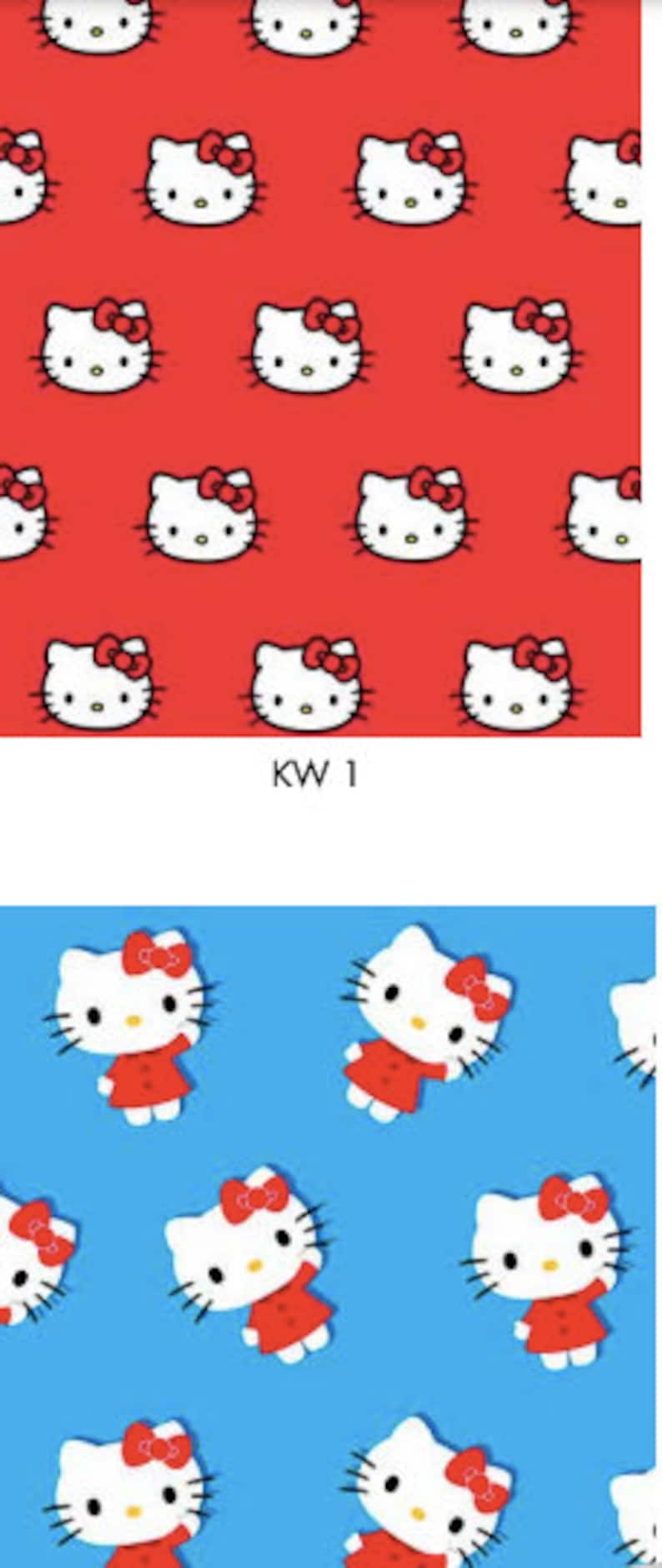 Hello Kitty Gift Wrap 1 Folded Sheet of Wrapping Paper Red Christmas or ...
