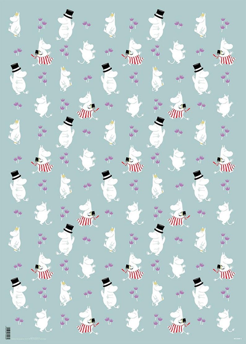 Moomin Wrapping Paper: Officially Licensed, Recyclable (70cm X 50cm) - Etsy
