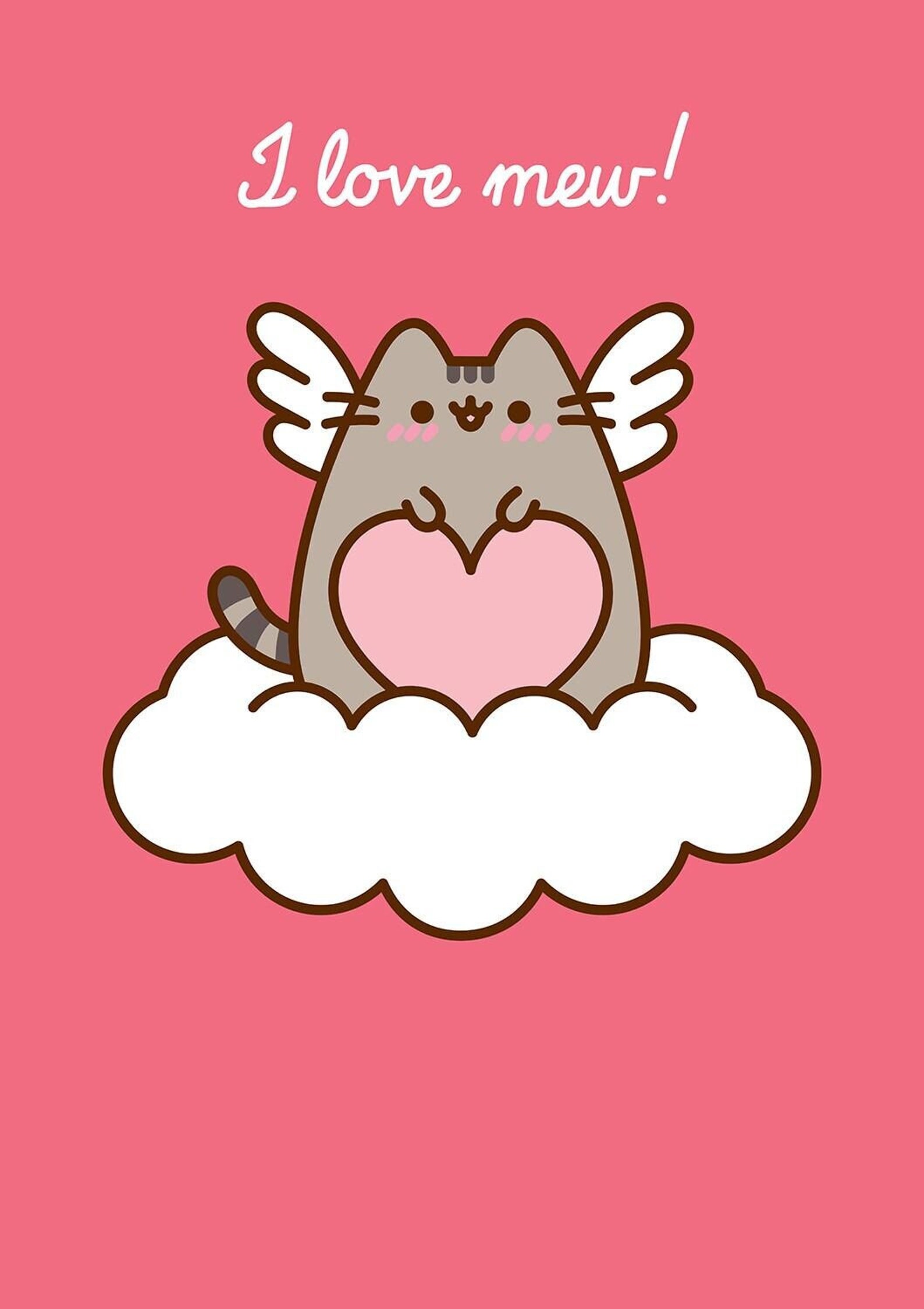Pusheen - I Love Mew!- Valentine's / Birthday / All Occasion Blank Card ...