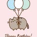 Pusheen the Cat Blank Birthday Card Balloons - Etsy