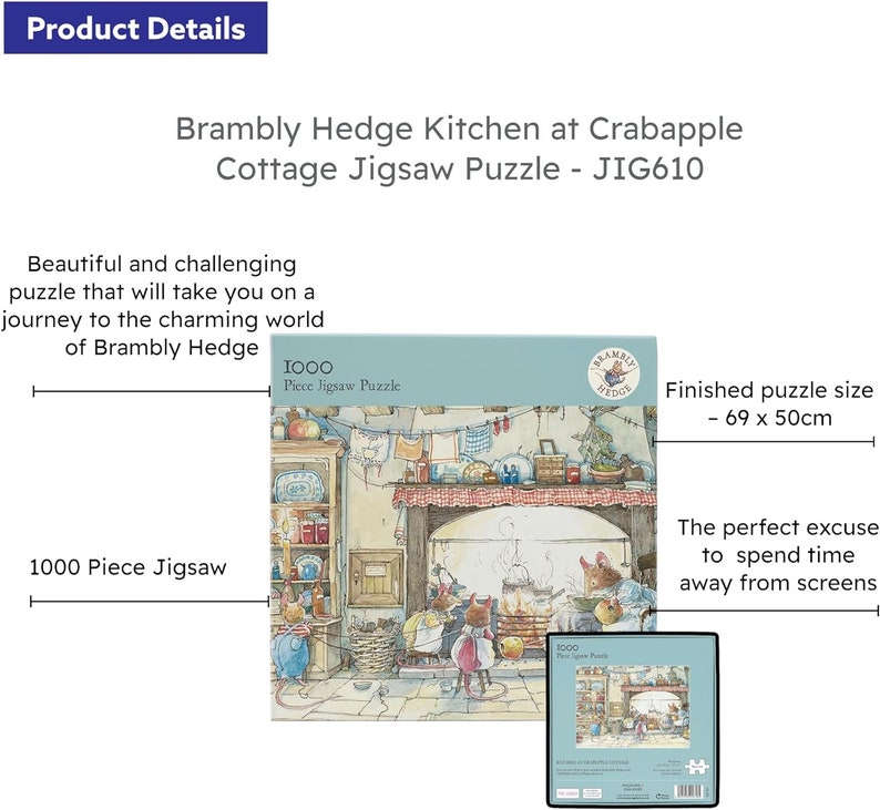 Brambly Hedge Kitchen at Crabapple Cottage 1000 Piece Jigsaw Puzzle ...