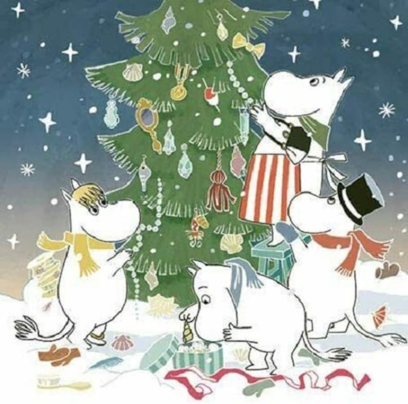 Moomin - Decorating the Tree - Square Blank Christmas Card - Etsy