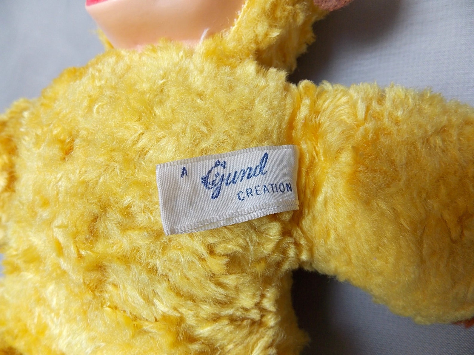 Monkigund Yellow Monki Gund Plush Monkey Plastic Face Mid Century ...