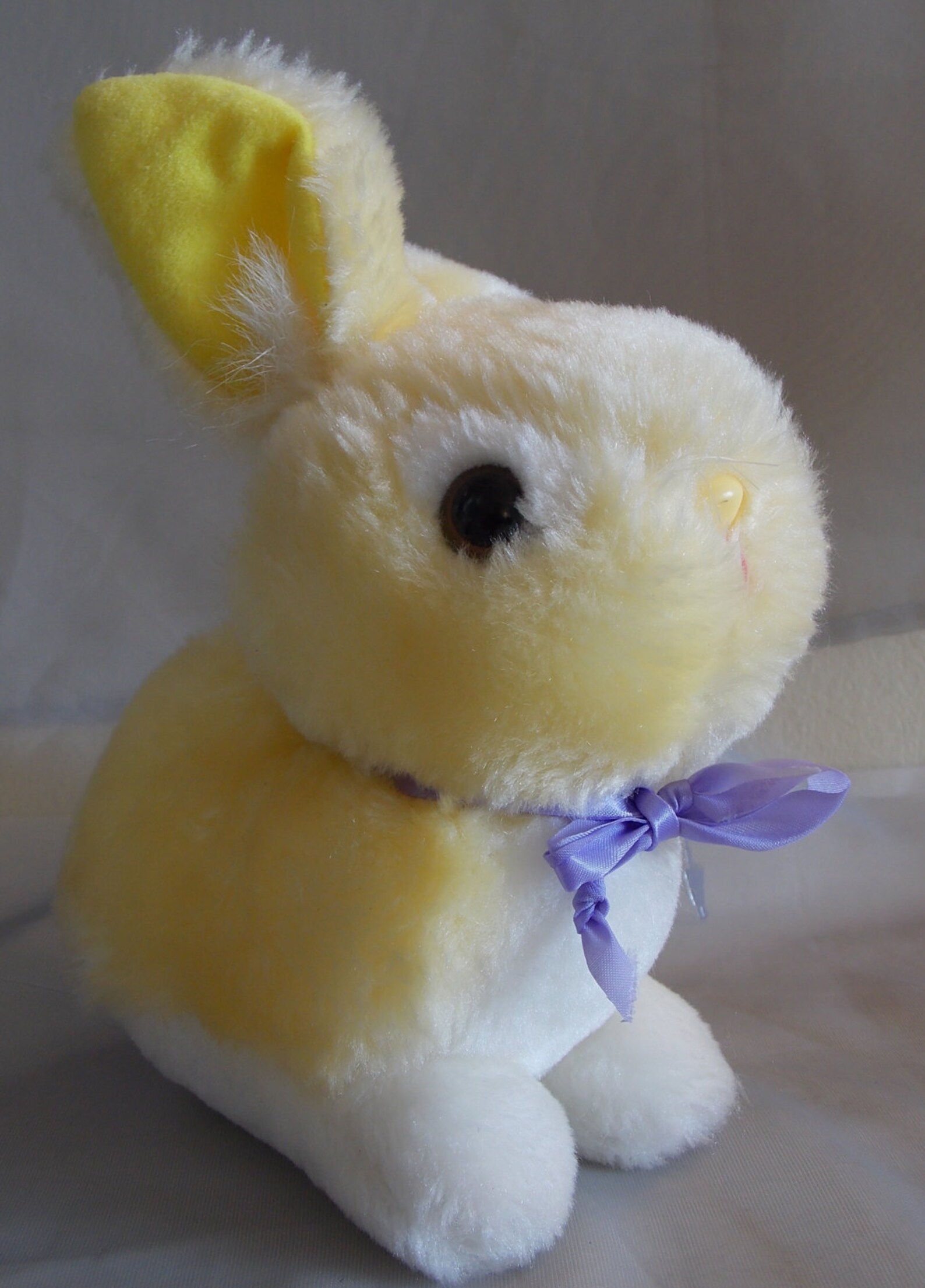 Yellow and White Plush Easter Bunny Vintage 1988 by Fairview - Etsy