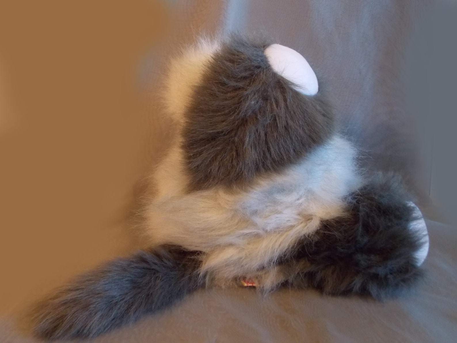 Dakin Fun Farm Cat 1985 Kitty Fluffy Plush Furry Stuffed Animal Grey 12 ...