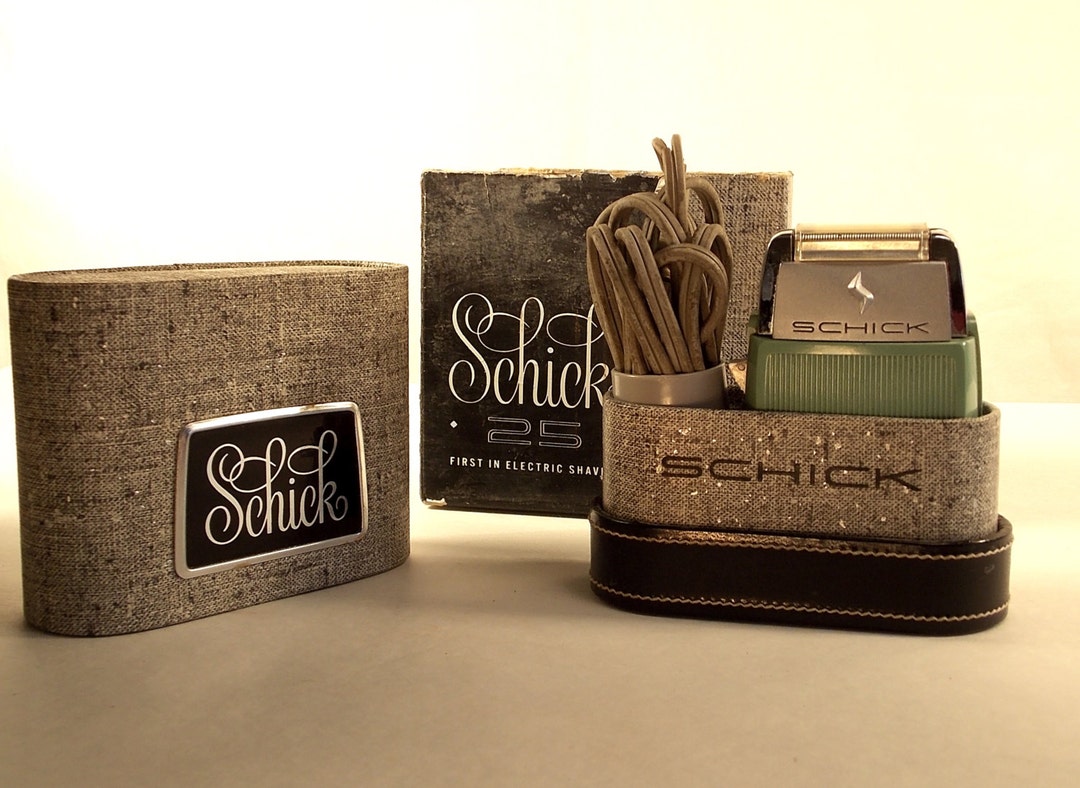 Electric Schick 25 in Original Box and Case Green Vintage - Etsy