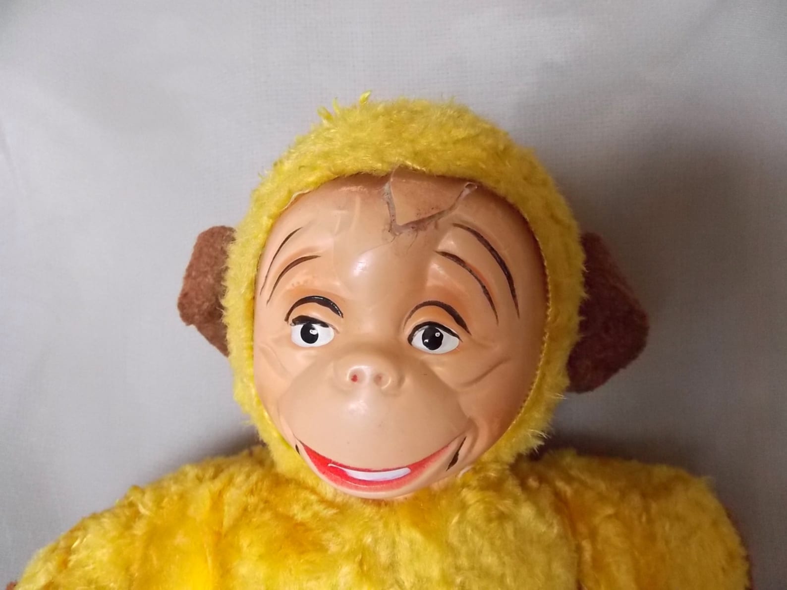 Monkigund Yellow Monki Gund Plush Monkey Plastic Face Mid Century ...