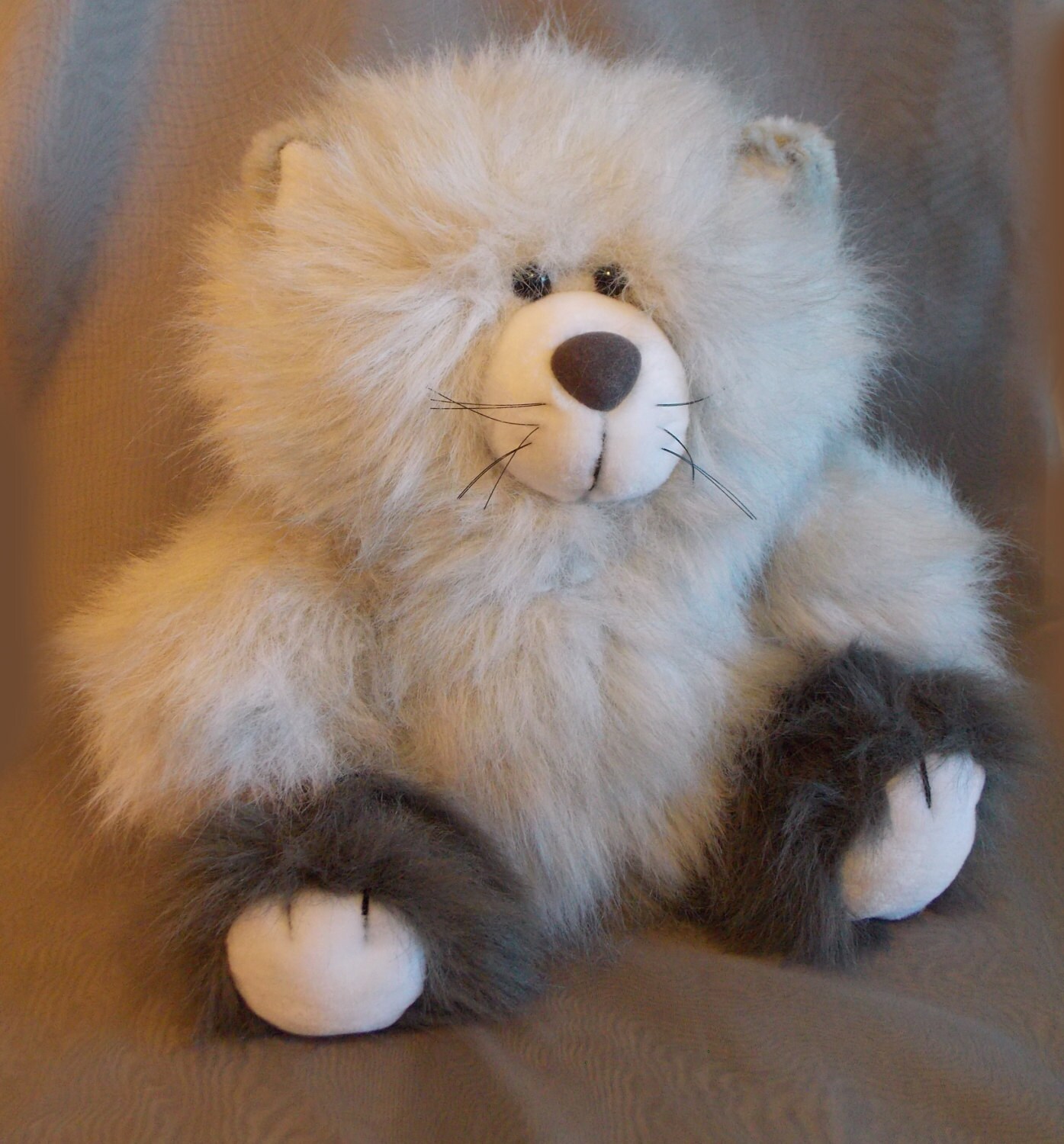 Dakin Fun Farm Cat 1985 Kitty Fluffy Plush Furry Stuffed Animal Grey 12 ...