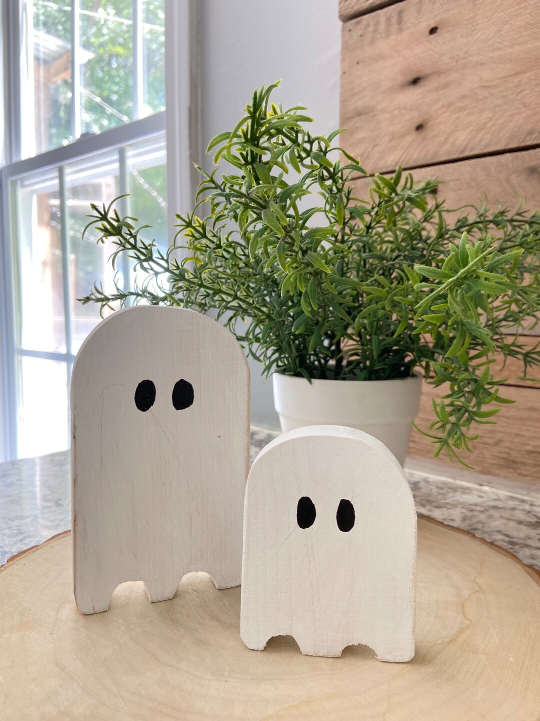 Hand Painted Wooden Ghosts: Halloween Tiered Tray Decor, Set of 2 - Etsy