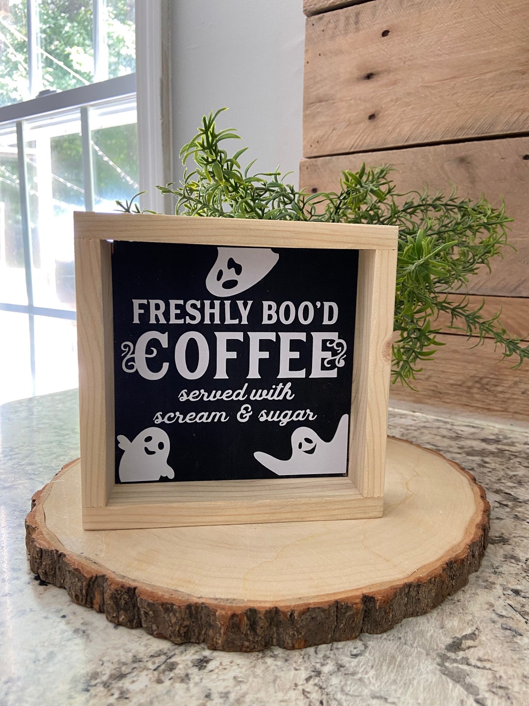 Halloween Decor | Halloween Coffee Sign | Freshly Bood Coffee Halloween ...