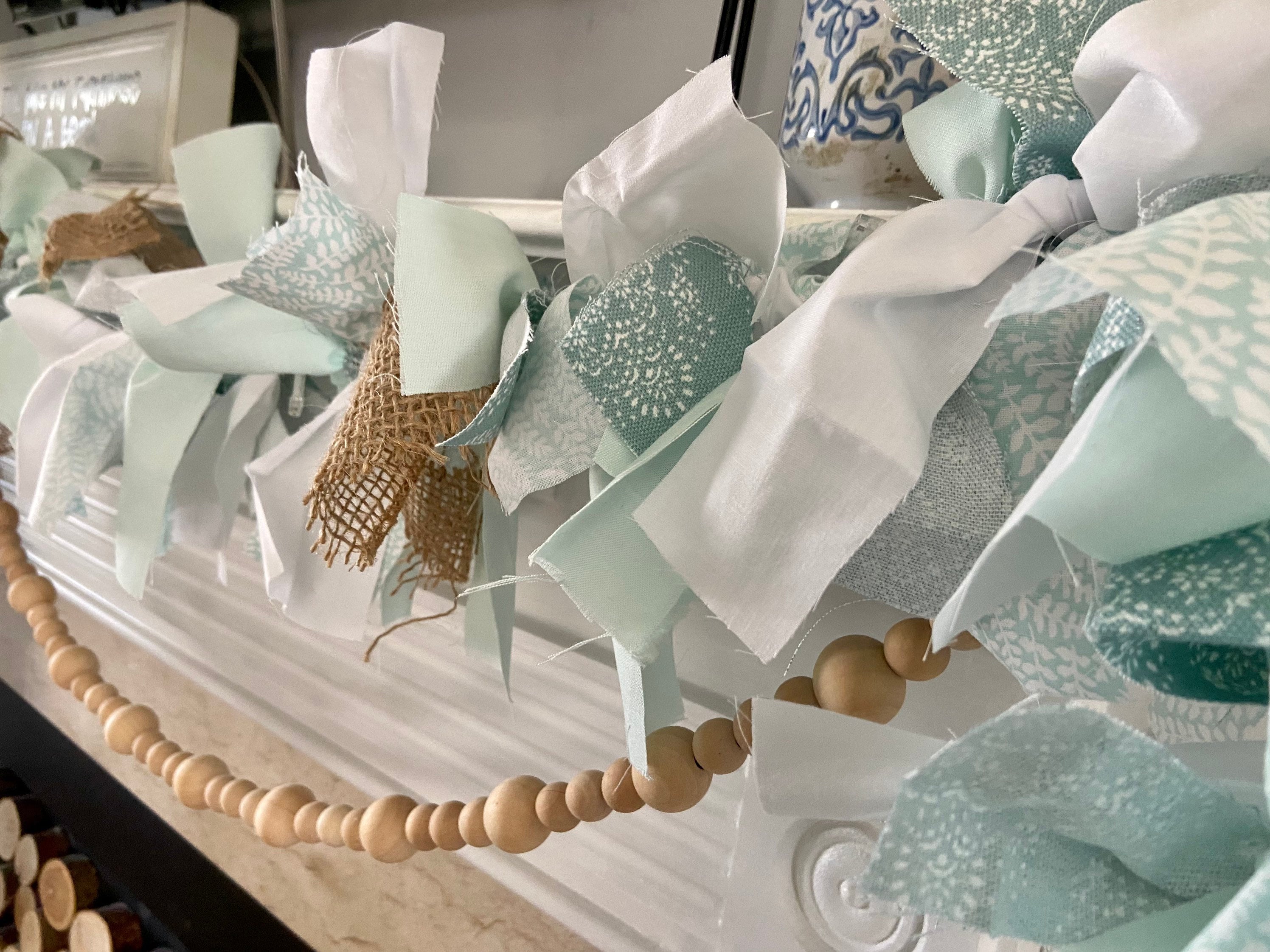 Coastal Rag Garland Coastal Decor Coastal Farmhouse - Etsy