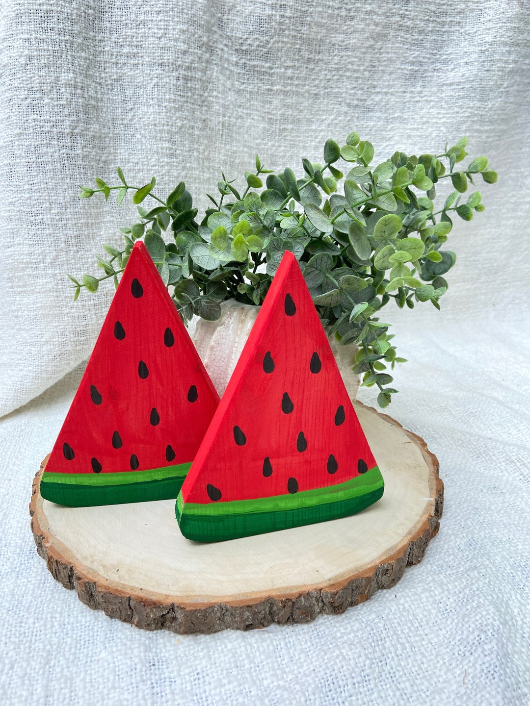 Watermelon Decor | Wooden Watermelon Slice | Summer Decor | Set of 2 ...