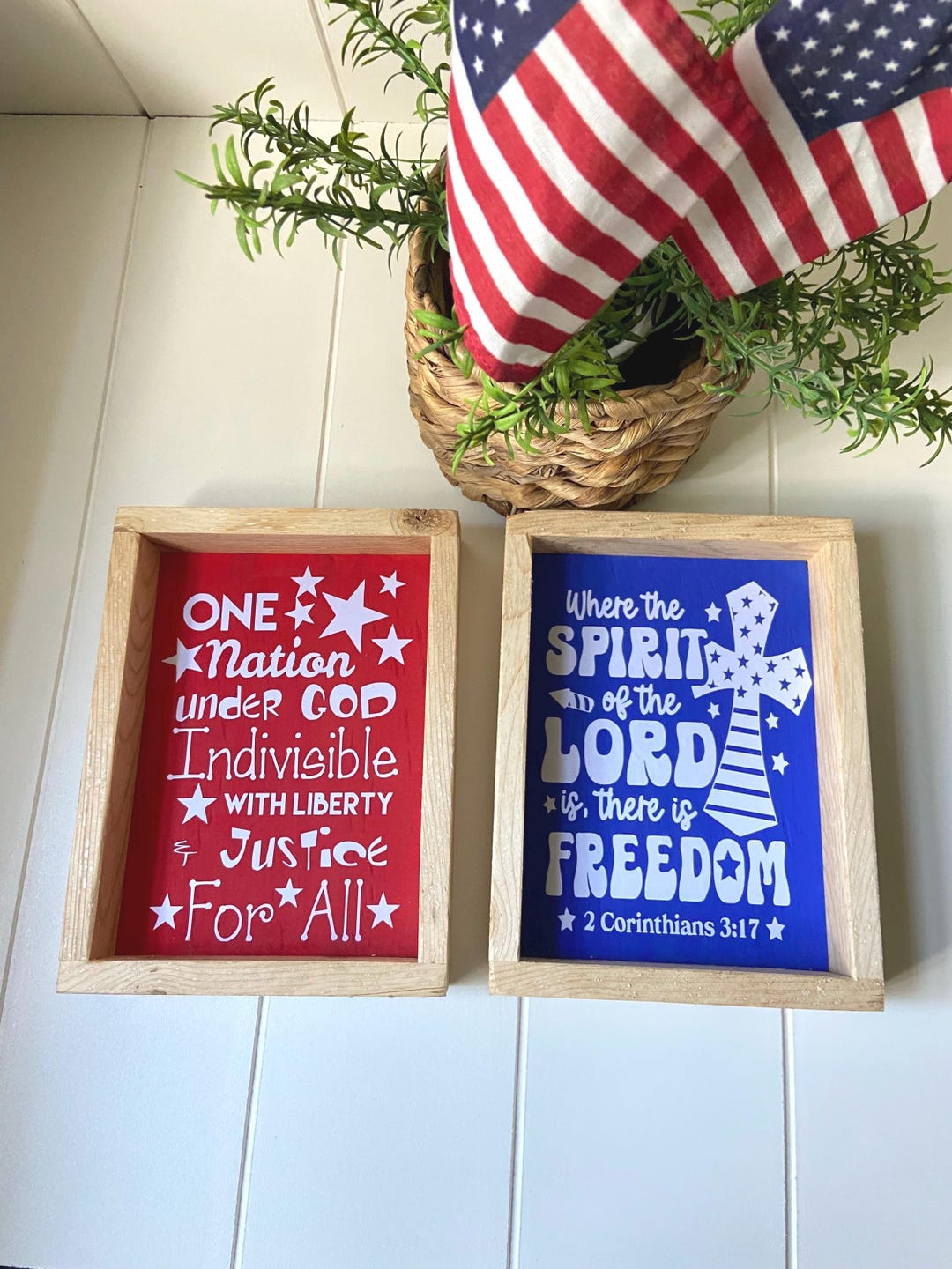 Patriotic Decor | Set of 2 Patriotic Signs | | Patriot Decor | American ...