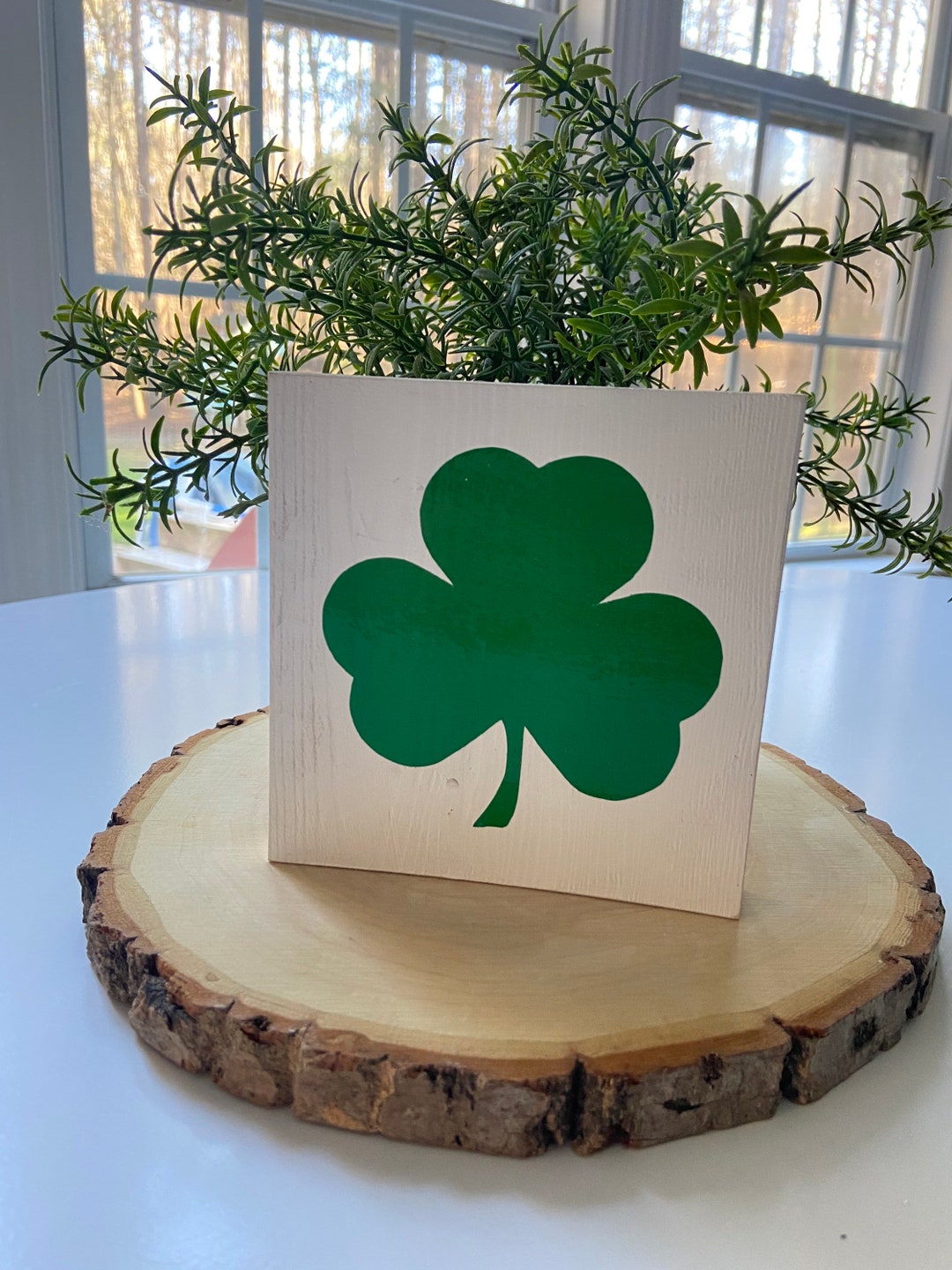 Shamrock Block Sign: Hand-painted Irish Decor, St. Patrick's Day Tiered ...
