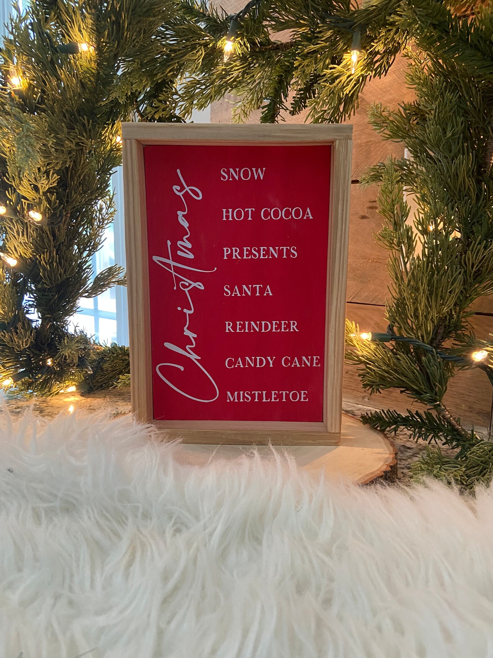 Handmade Christmas Sign: Red & White Holiday Favorites Decor - Etsy