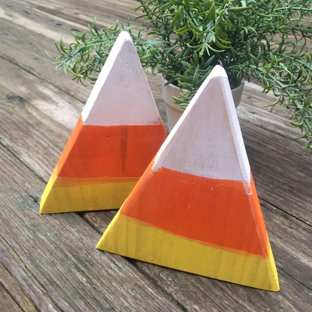 Fall Decor | Set of 2 Wooden Candy Corns | Candy Corn Decor | Fall ...