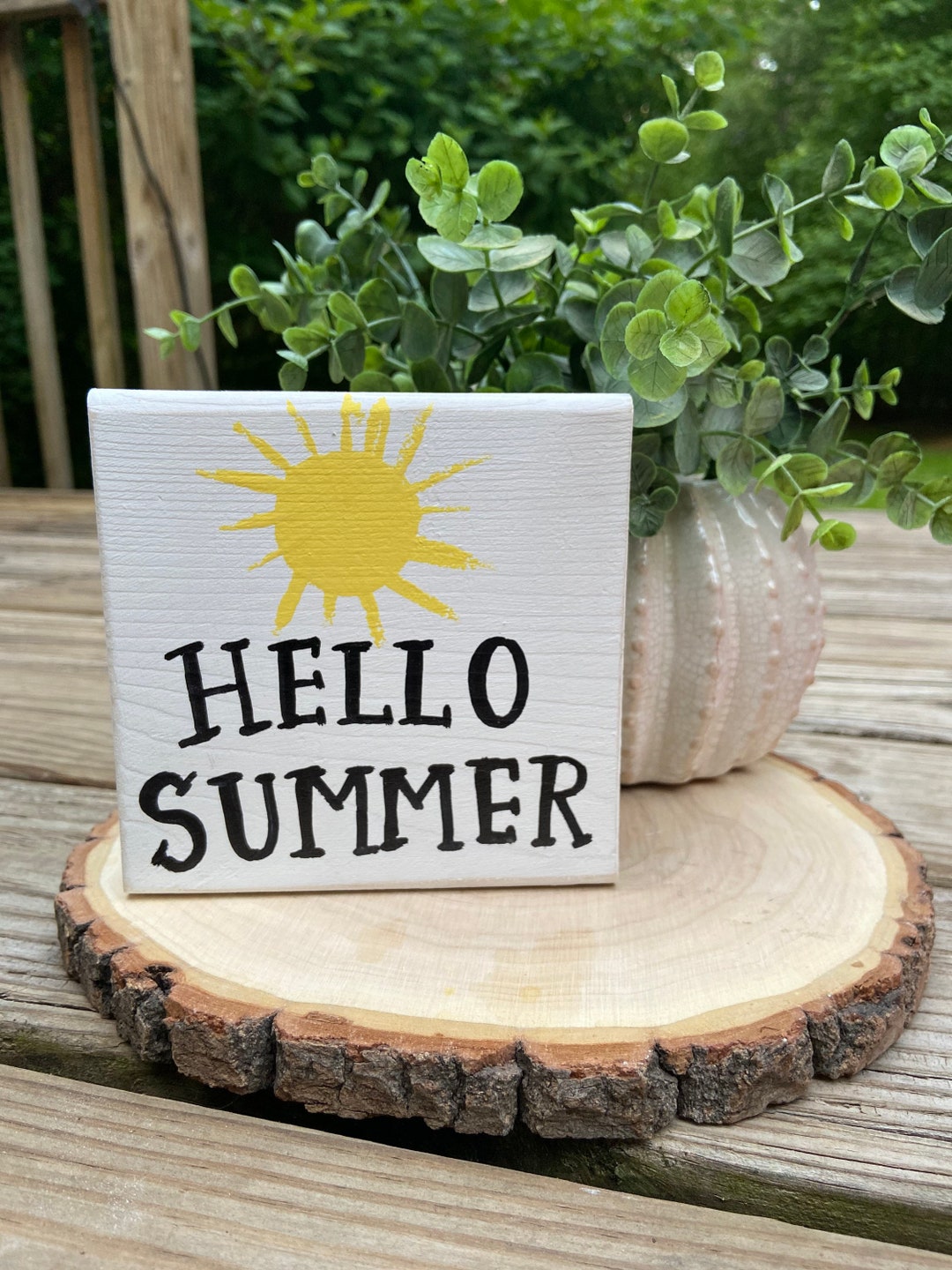 Hello Summer Mini Sign 5x5 Farmhouse Summer Tiered Tray Decor - Etsy