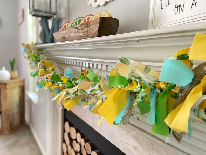 Lemon Rag Garland: 6ft Summer Farmhouse Decor - Etsy