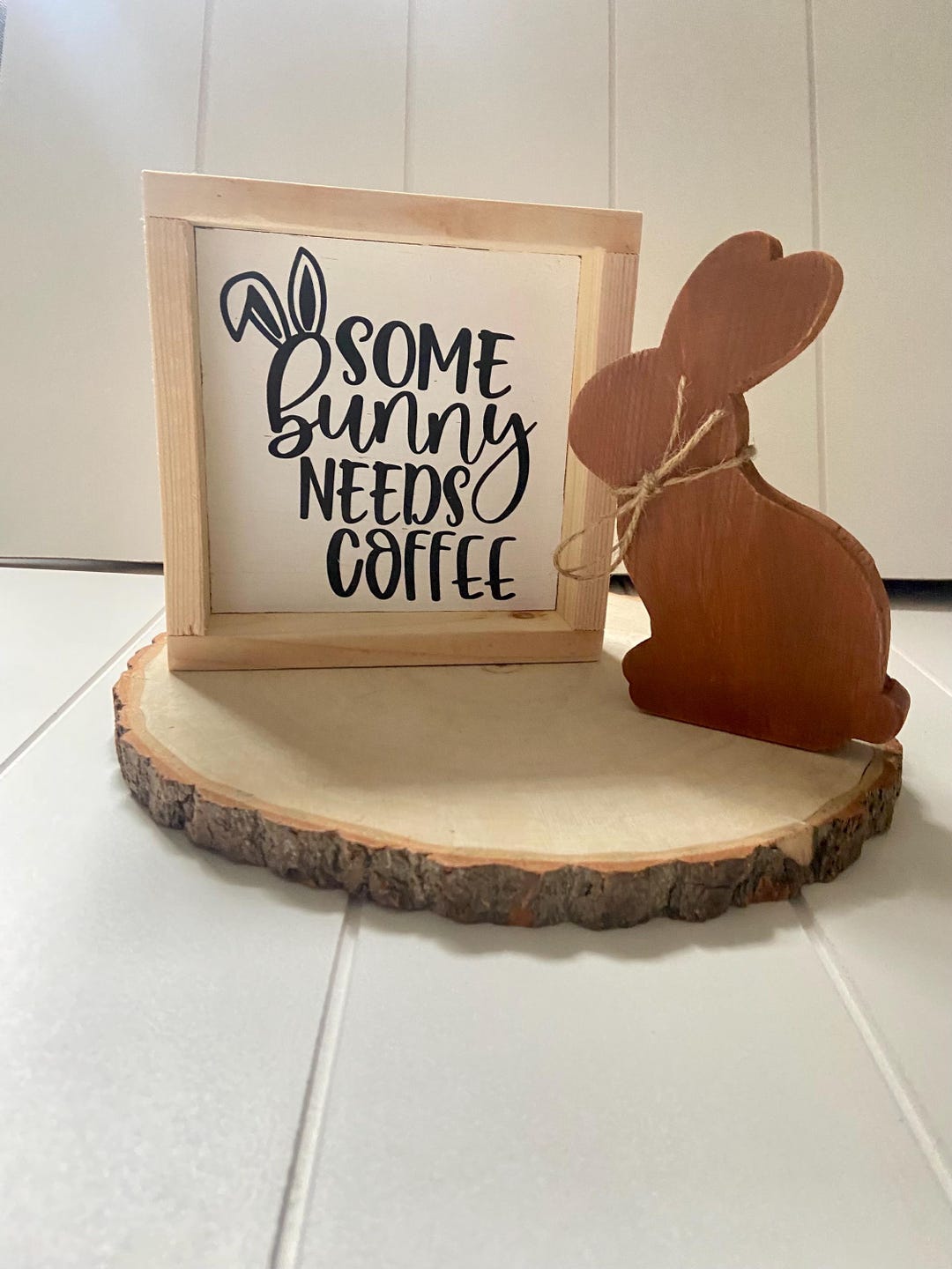 Easter Coffee Bar Bundle | Some Bunny Needs Coffee Sign & Wooden ...