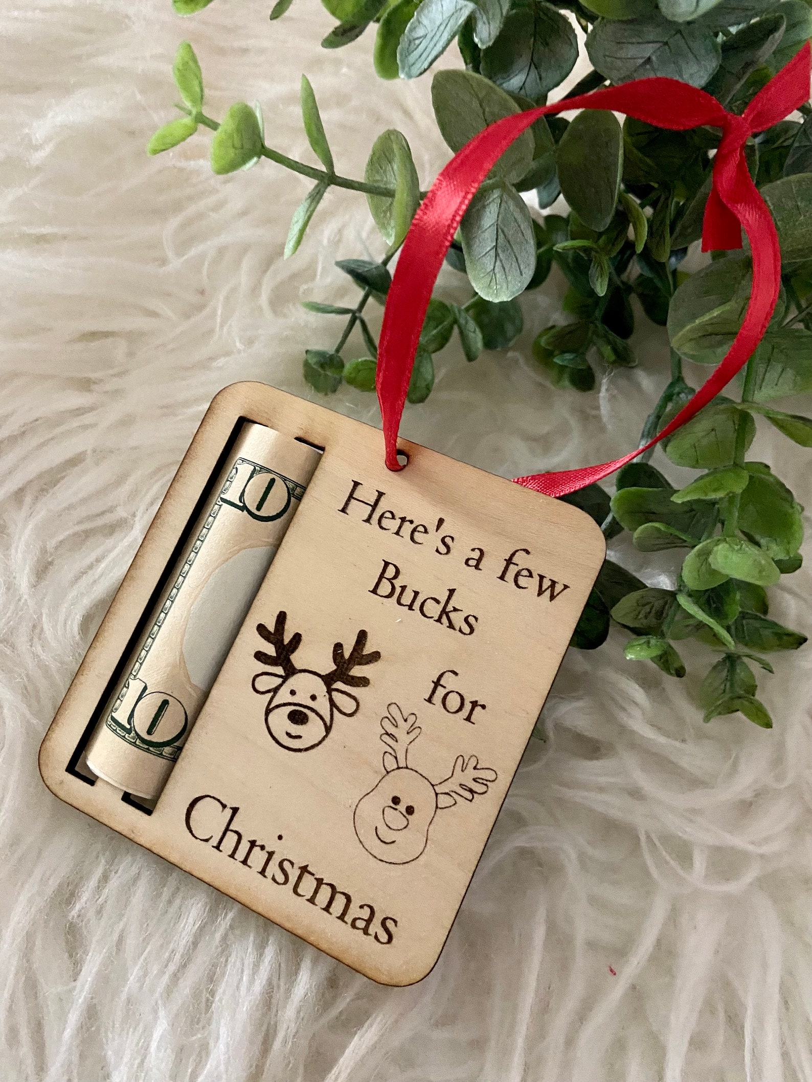 Here’s a Few Bucks for Christmas | Money Holder Ornament | Wooden ...